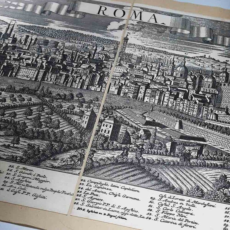 Antique canvas reproduction, View of Rome - Probst | Zoffoli